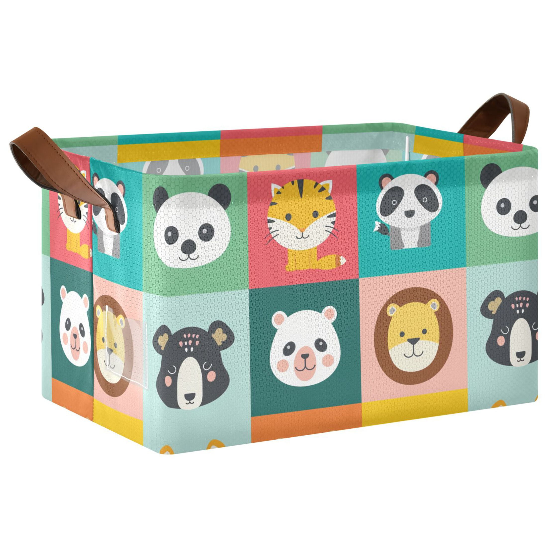 Lion Panda Fox Tiger Bear Collapsible Storage Bins Fabric Shelf Baskets ...