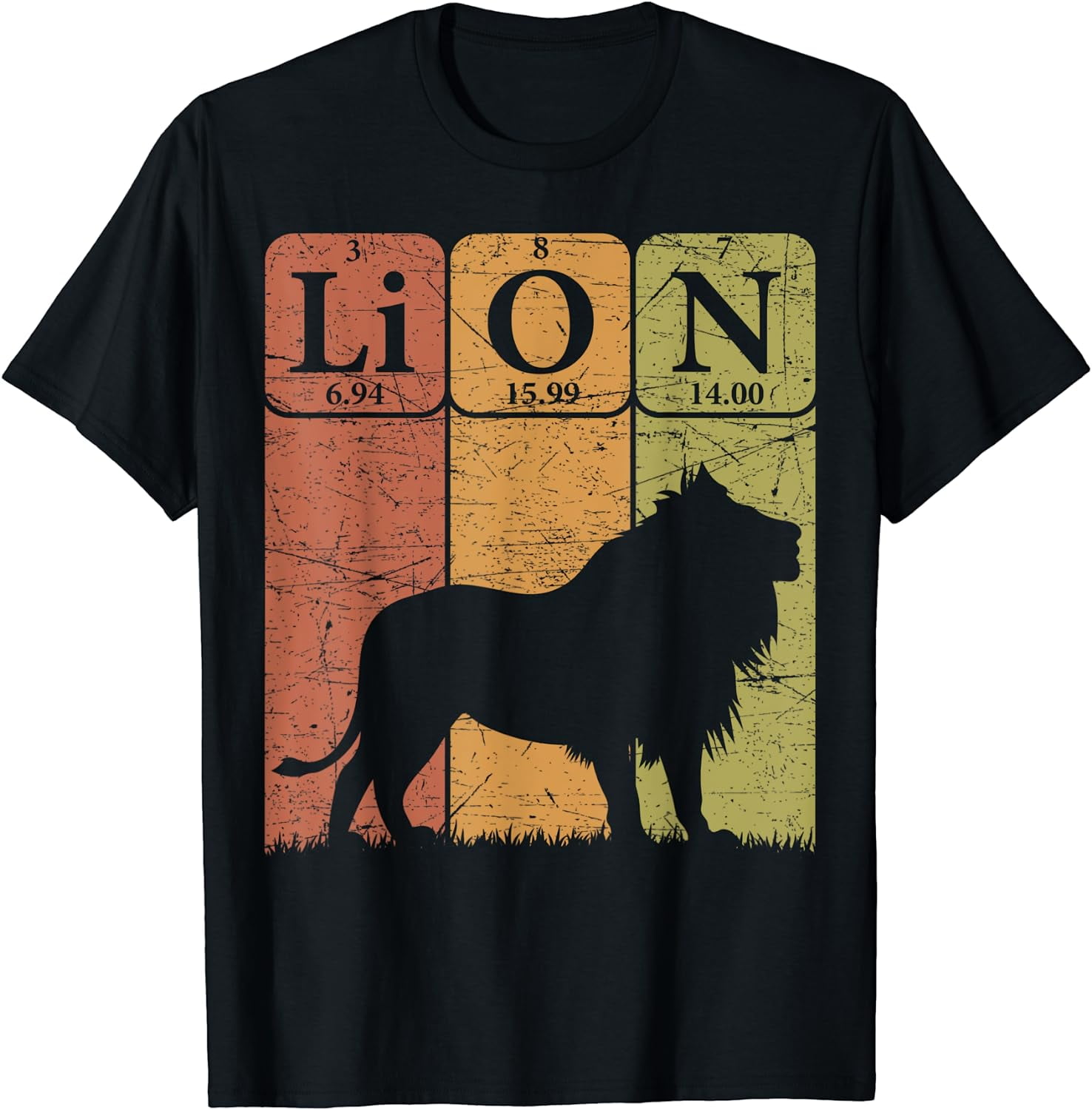 Lion Periodic Table Elements Womens Retro Lion Nerdy T-Shirt - Walmart.com