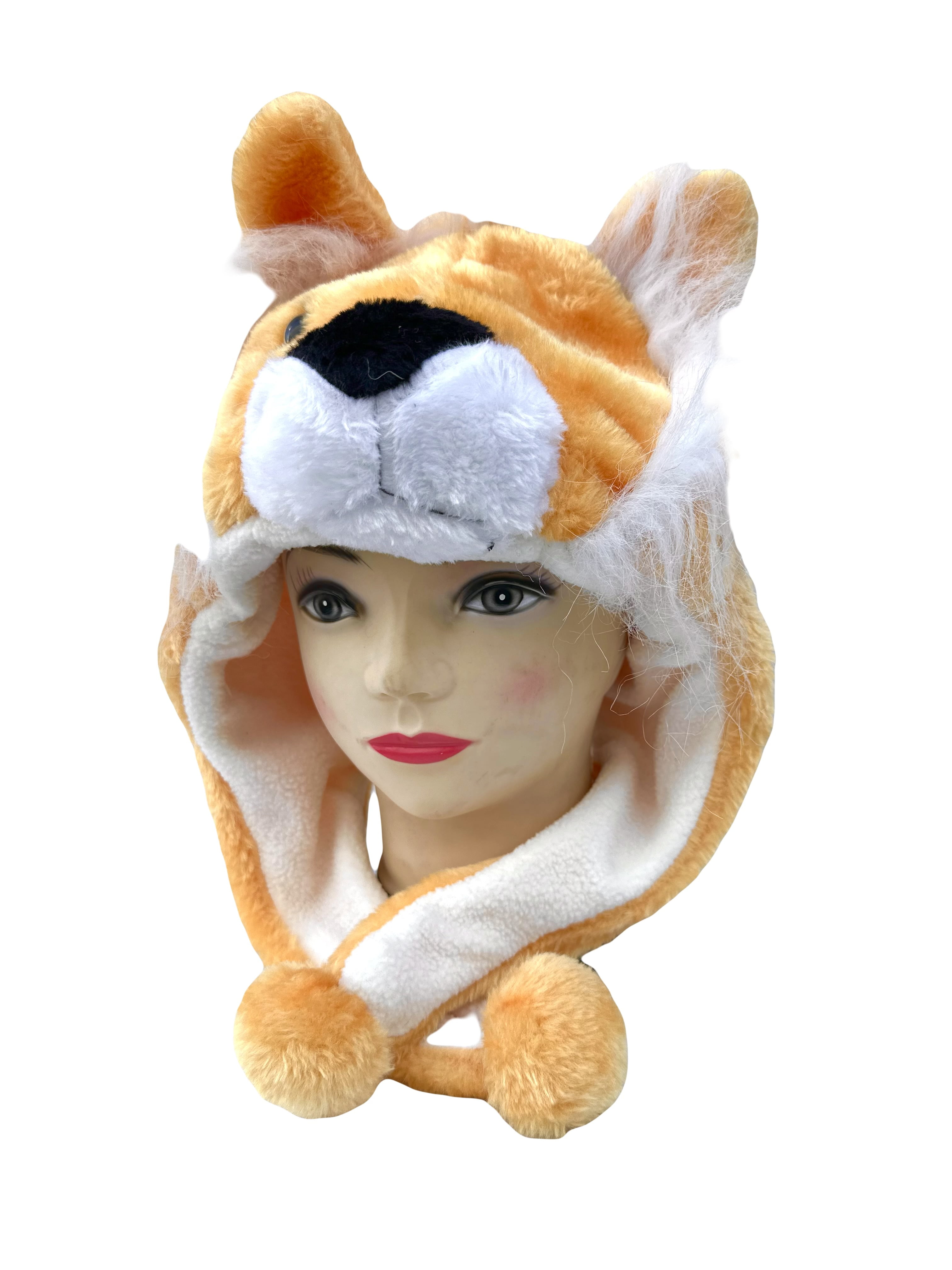 Lion Plush Hat - Animal Plush Hat With Ear Flaps Plush Animal Hat ...