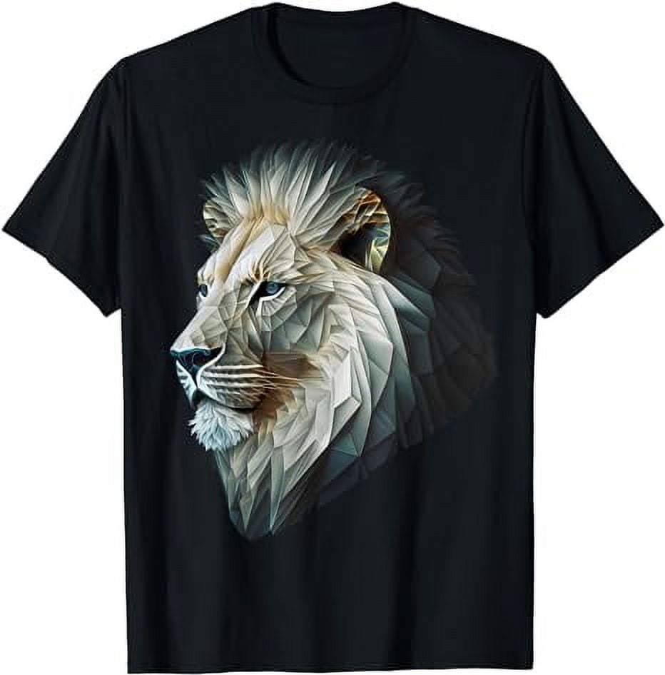 Lion Polygon Animal Print Art White Lion T-Shirt - Walmart.com