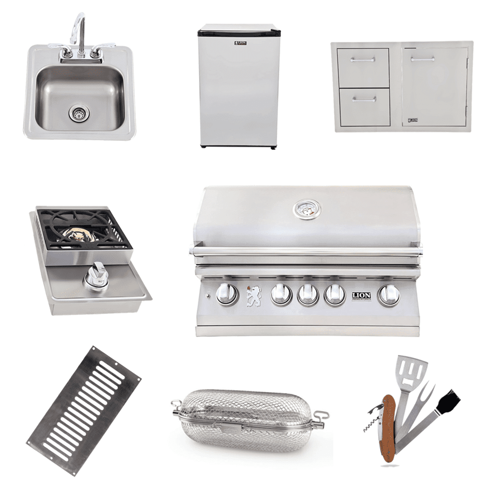 Lion Premium Outdoor Grill Kitchen Package #1 | 32" Natural Gas Grill ...