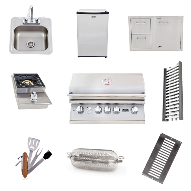 Lion Premium Outdoor Grill Kitchen Package#2 | 32" Natural gas Grill ...