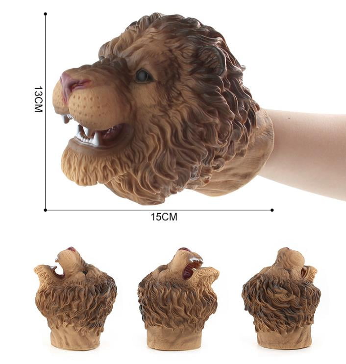 Lion Puppet Cosplay Toys Children Realistic Soft Rubber Lion Hand ...