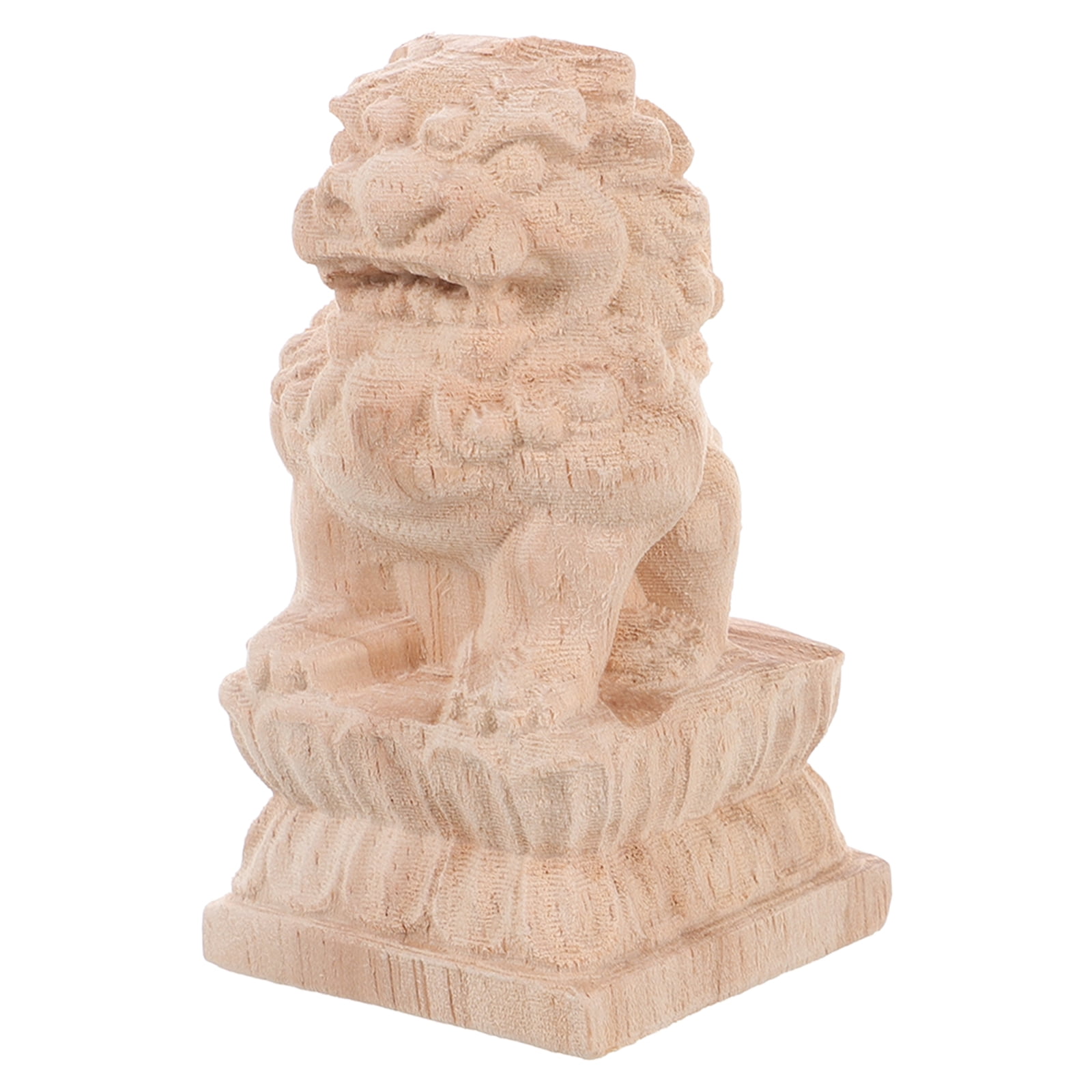 Raindrops Compact Wood Lion Ornament Meticulous Craftsmanship for Home ...