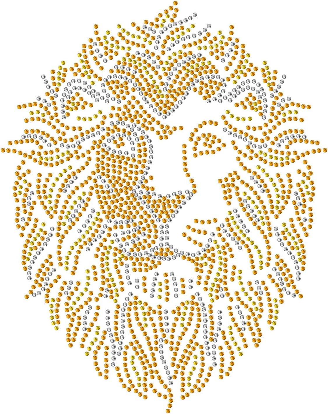 Lion Rhinestone Iron on Transfers Applique Decal Animal Bling Clear ...