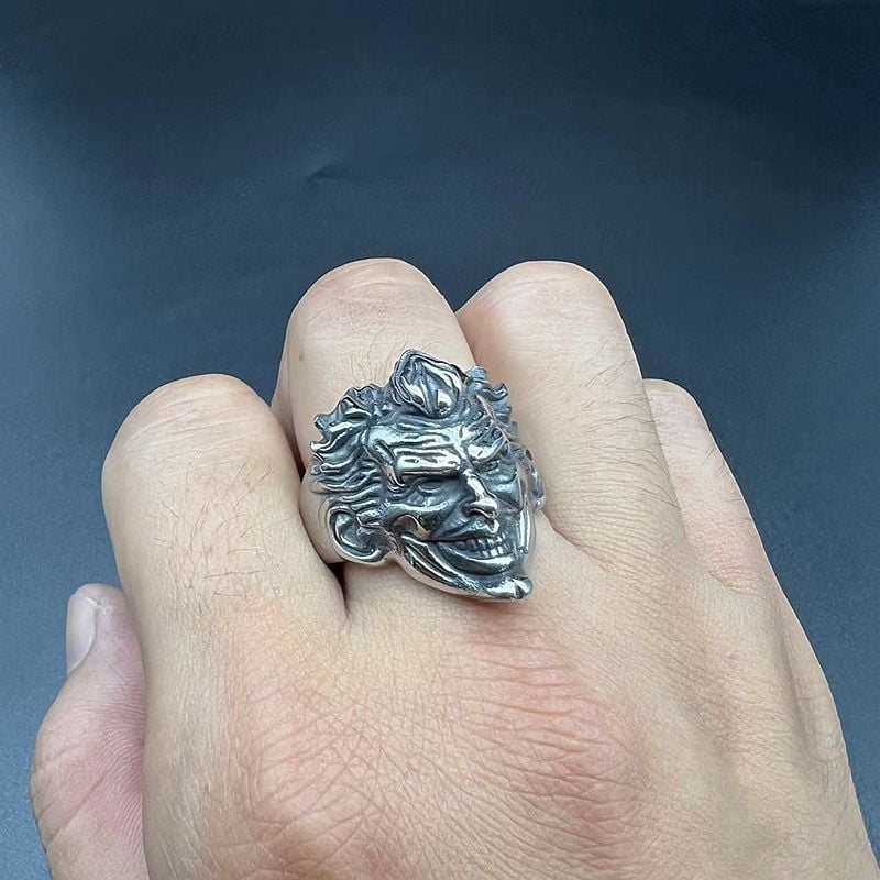 Lion Ring 14K White Gold Men Rings King of Forest Rock Party for Biker ...