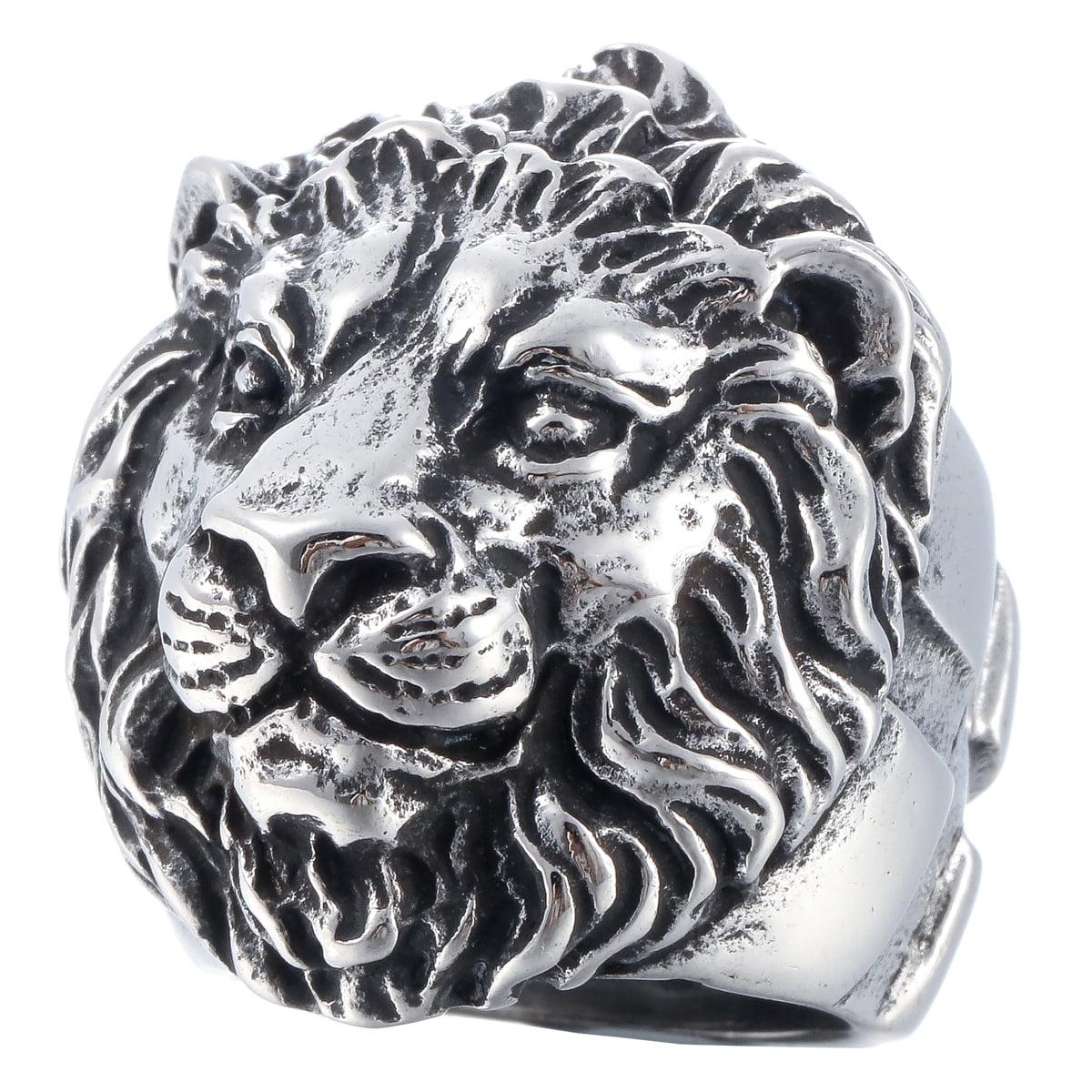 Lion Ring Cool Punk Jewelry Chunky Ring Animal Lion Head Rings for Men ...