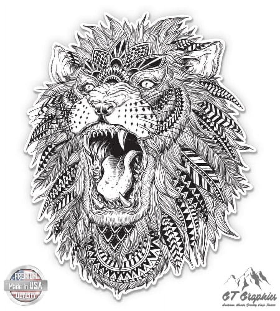 Lion Roar - 3" Vinyl Sticker - For Car Laptop I-Pad Phone Helmet Hard ...