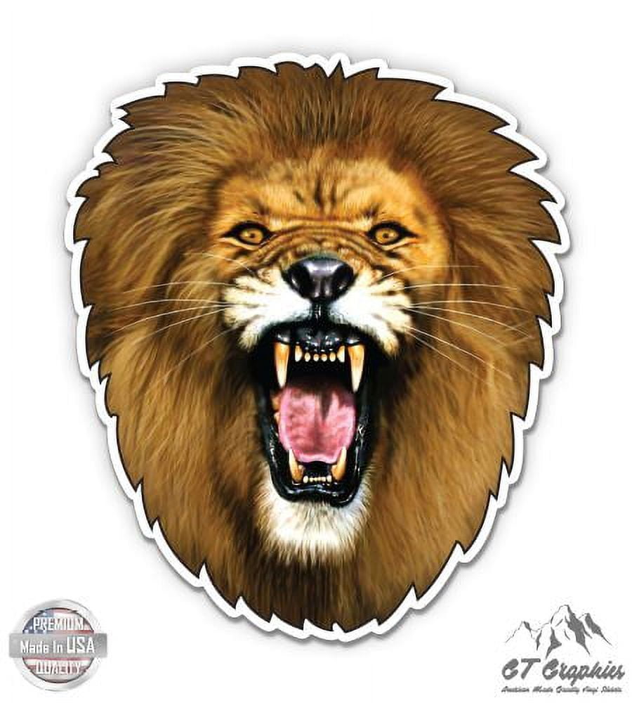 Lion Roar - 5" Vinyl Sticker - For Car Laptop I-Pad - Waterproof Decal ...