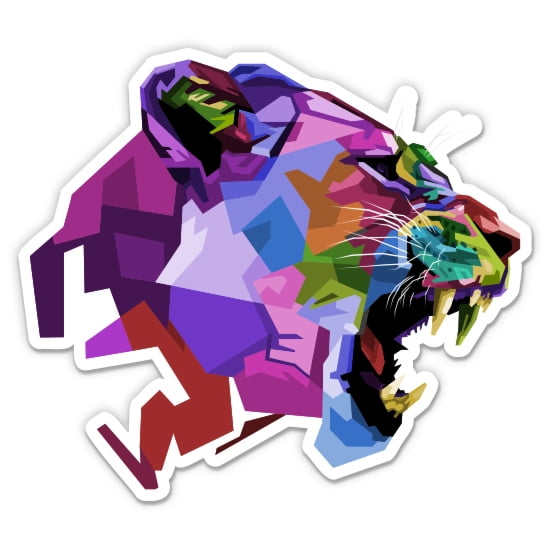 Lion Roar Modern Geometric - 8" Vinyl Sticker - For Car Laptop I-Pad ...