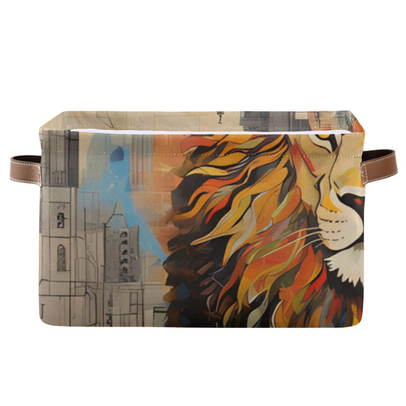 Lion Ruins Storage Bins Baskets With Handles Storage Box Clothes ...