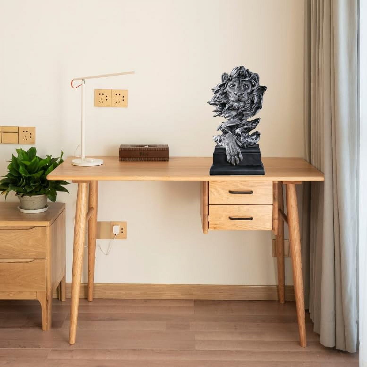 Lion Statue Desk Decor for Men Lion King Figurines Lion Head Statue ...