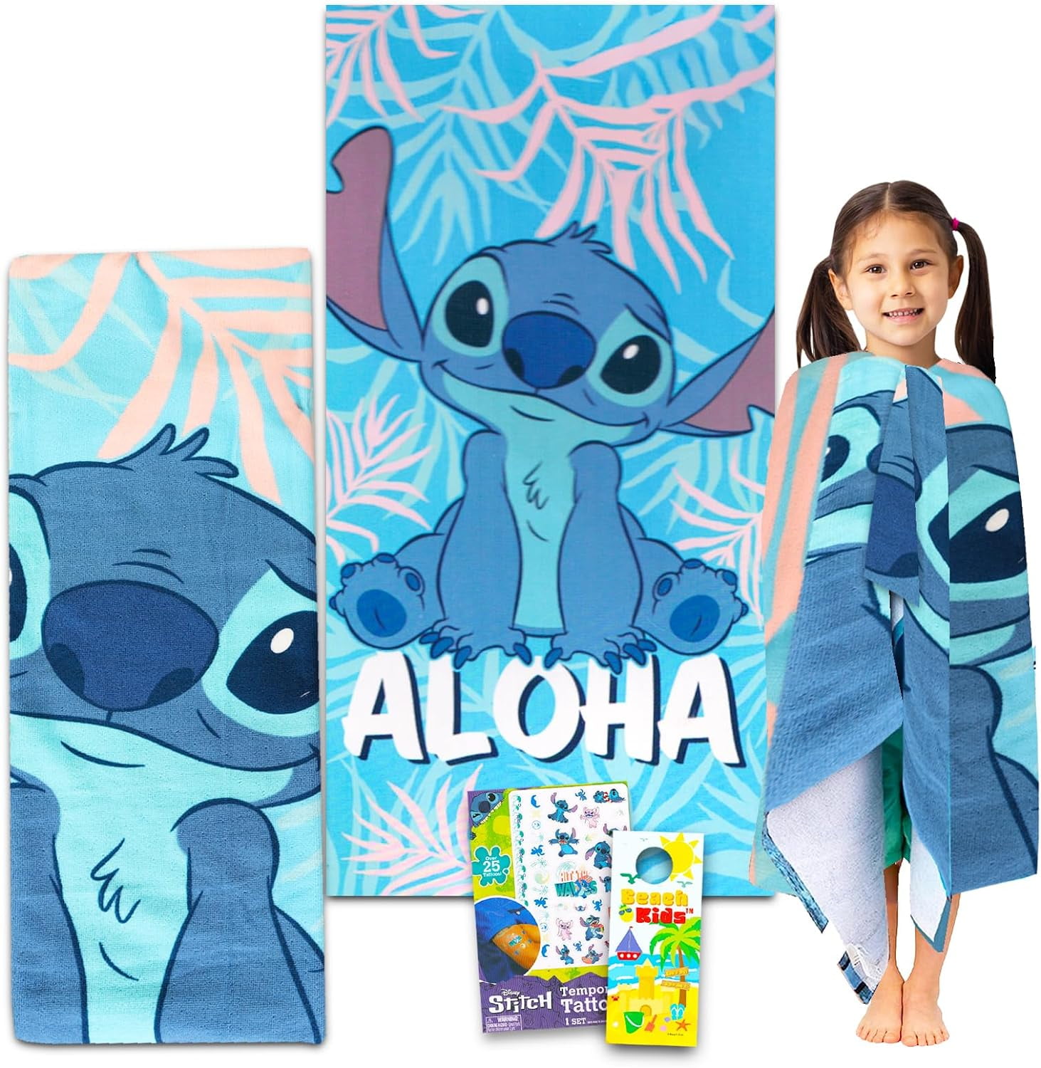Lion and Stitch Beach Towel for Kids - Bundle with 27" x 55" Stitch ...