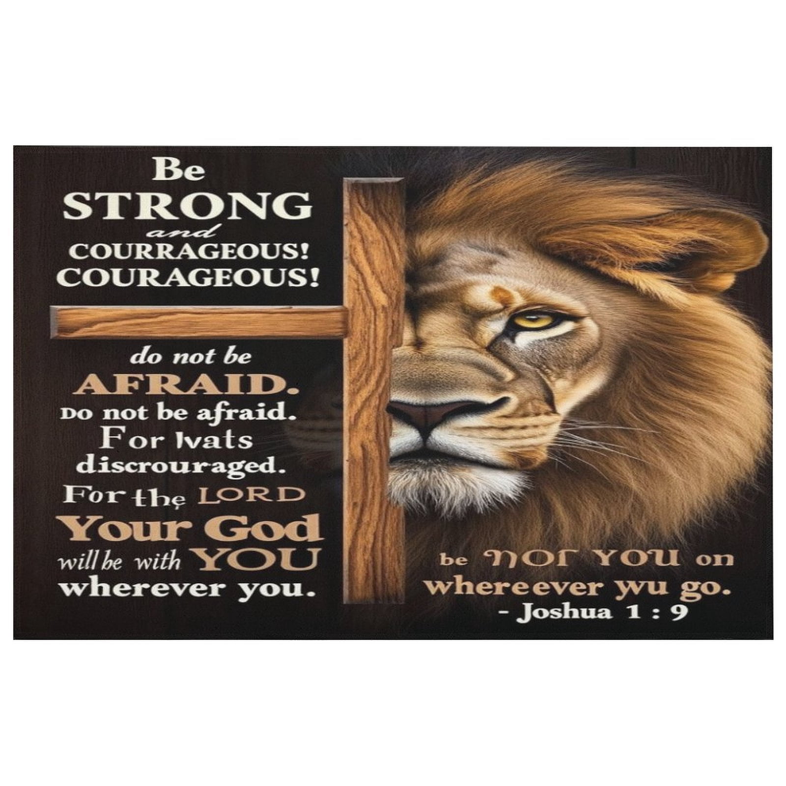 Lion Strength Courage Bible Verse Adult Home Decor Bedroom Living Room ...