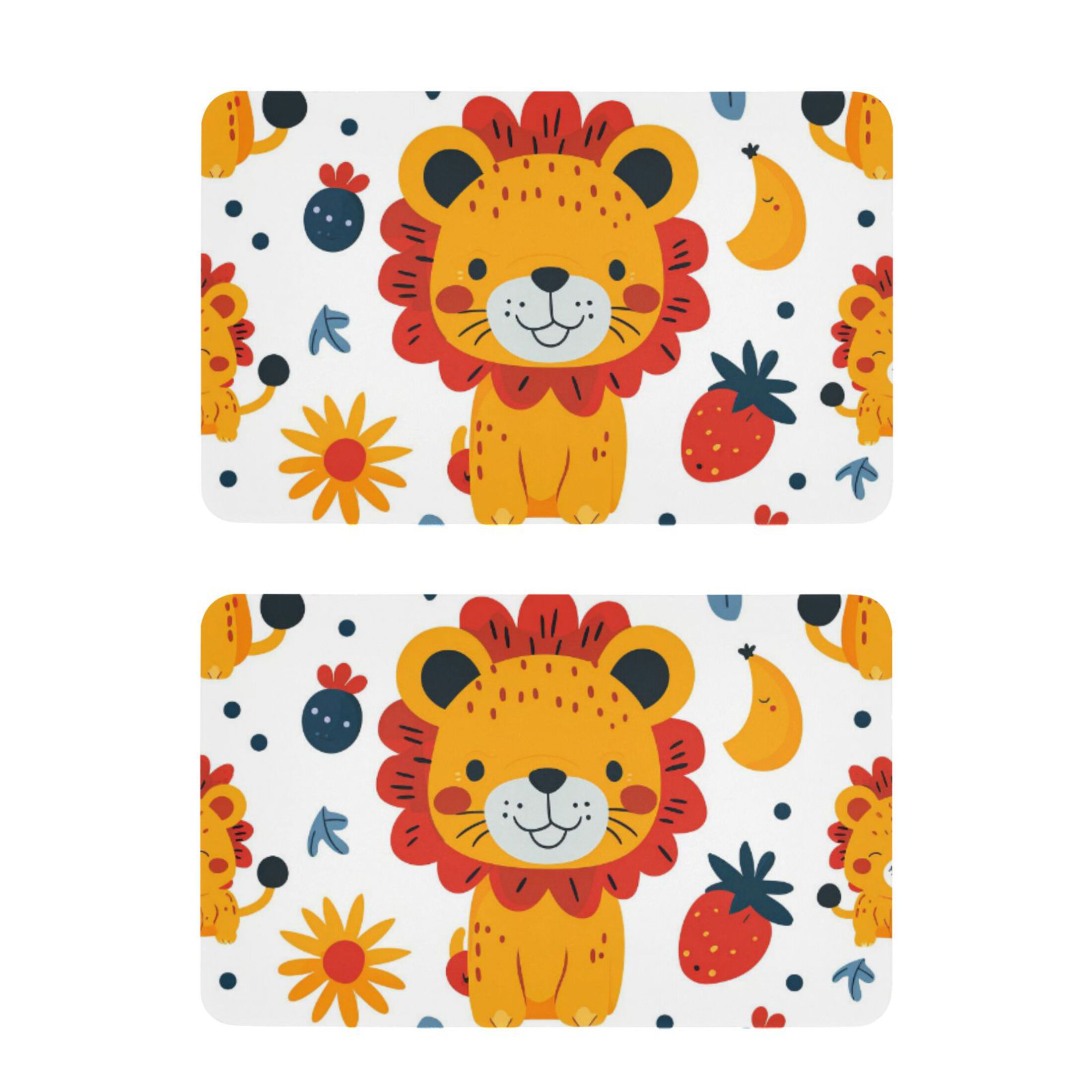 Lion Sun Strawberry Refrigerator Magnet Stickers Square Fridge Magnetic ...