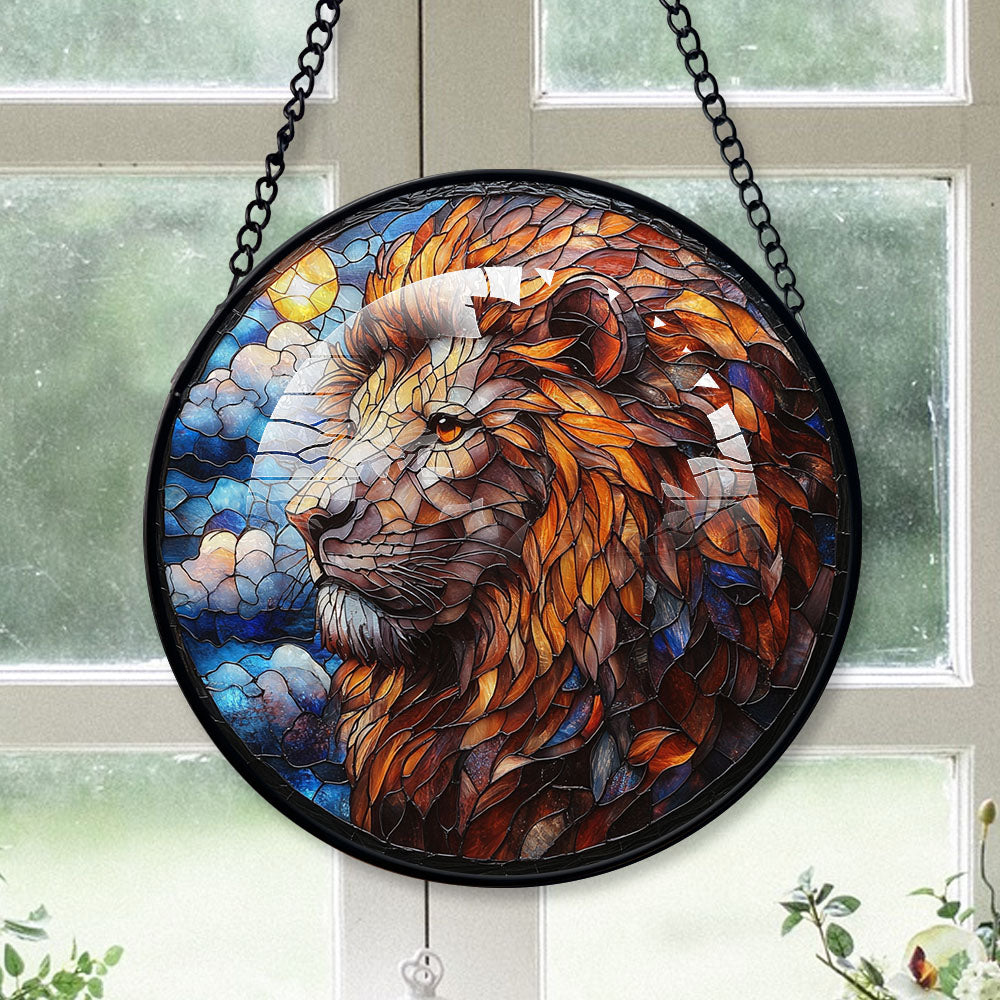 Lion Suncatchers Christmass, Lion Stained Glass Window Hangings, Lion ...