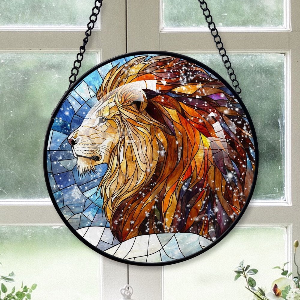 Lion Suncatchers, Lion Stained Glass Window Hangings, Lion Christmas ...