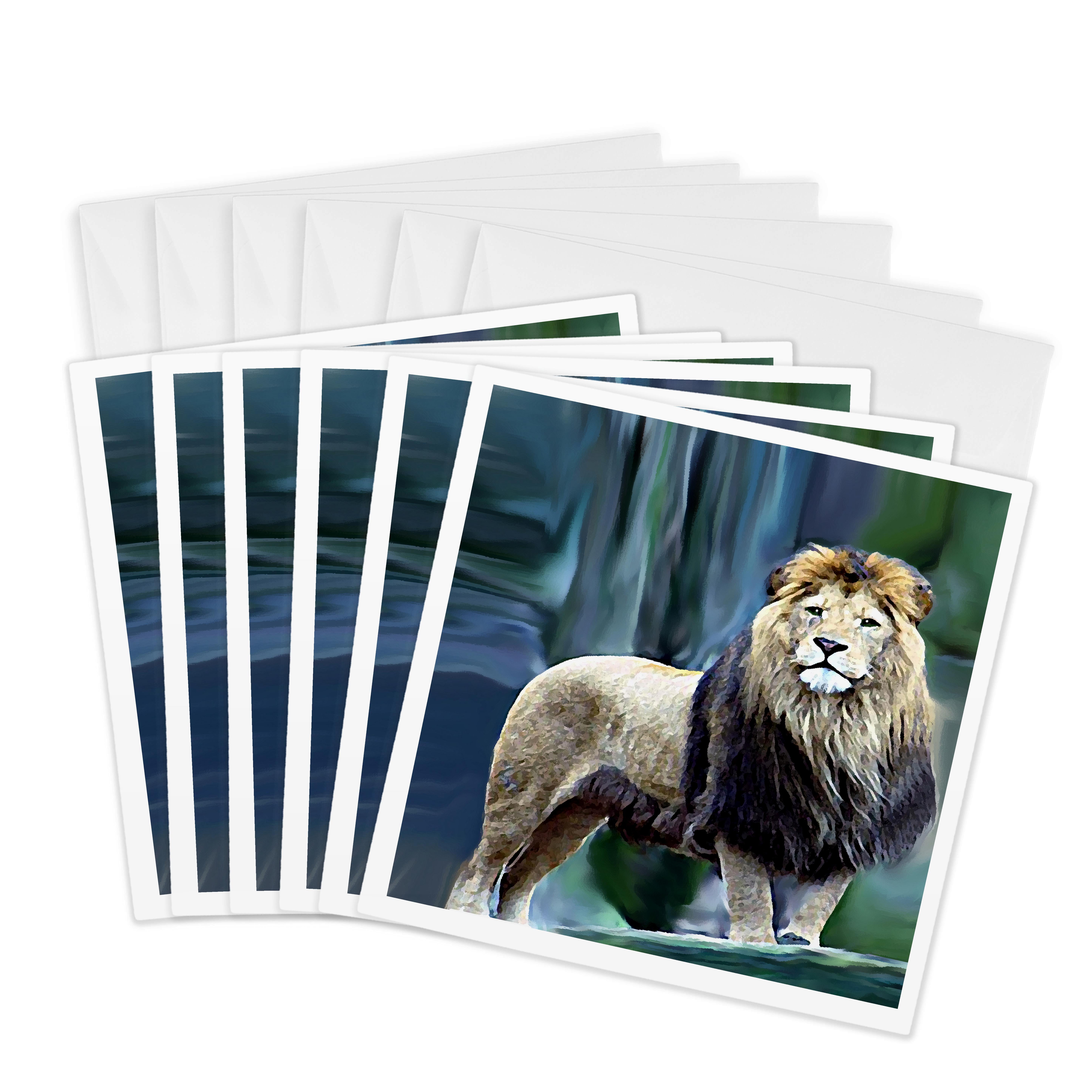 3dRose, Lion The King, 6 Greeting Cards with envelopes - Walmart.com