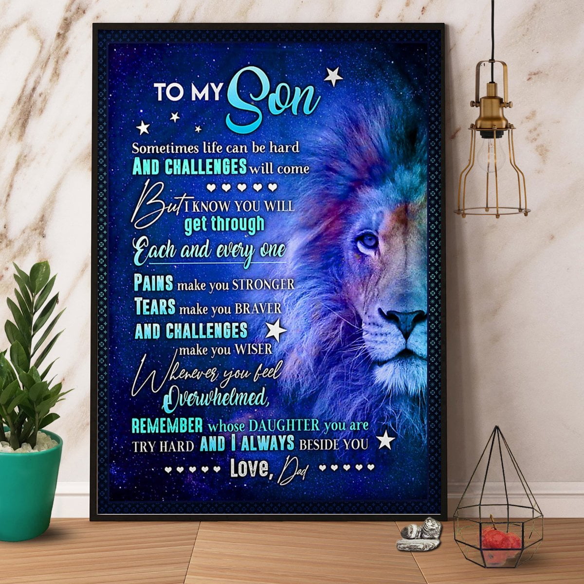 Lion To My Son I Always Beside You Star Night Dad Lovers Paper Poster ...