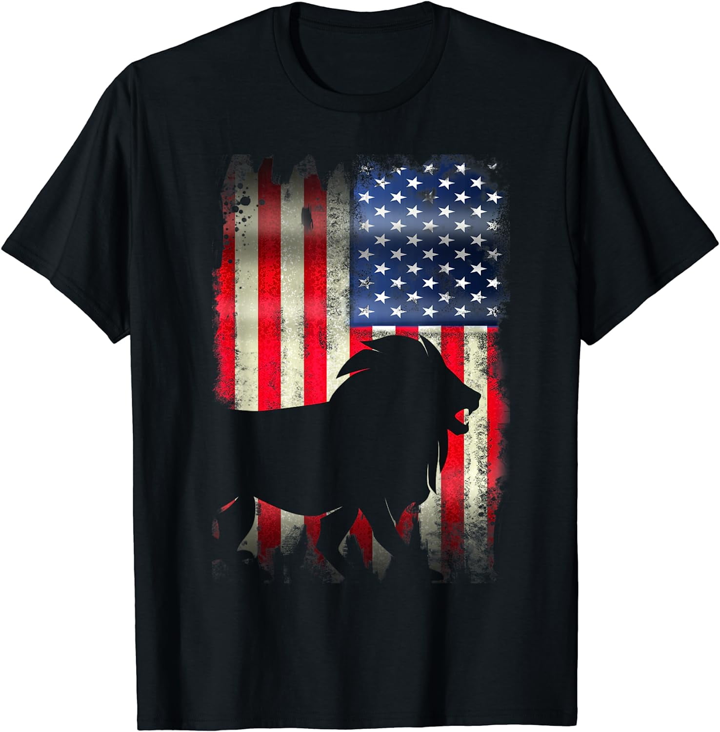 Lion USA American Flag 4th of July Patriotic Gift T-Shirt - Walmart.com