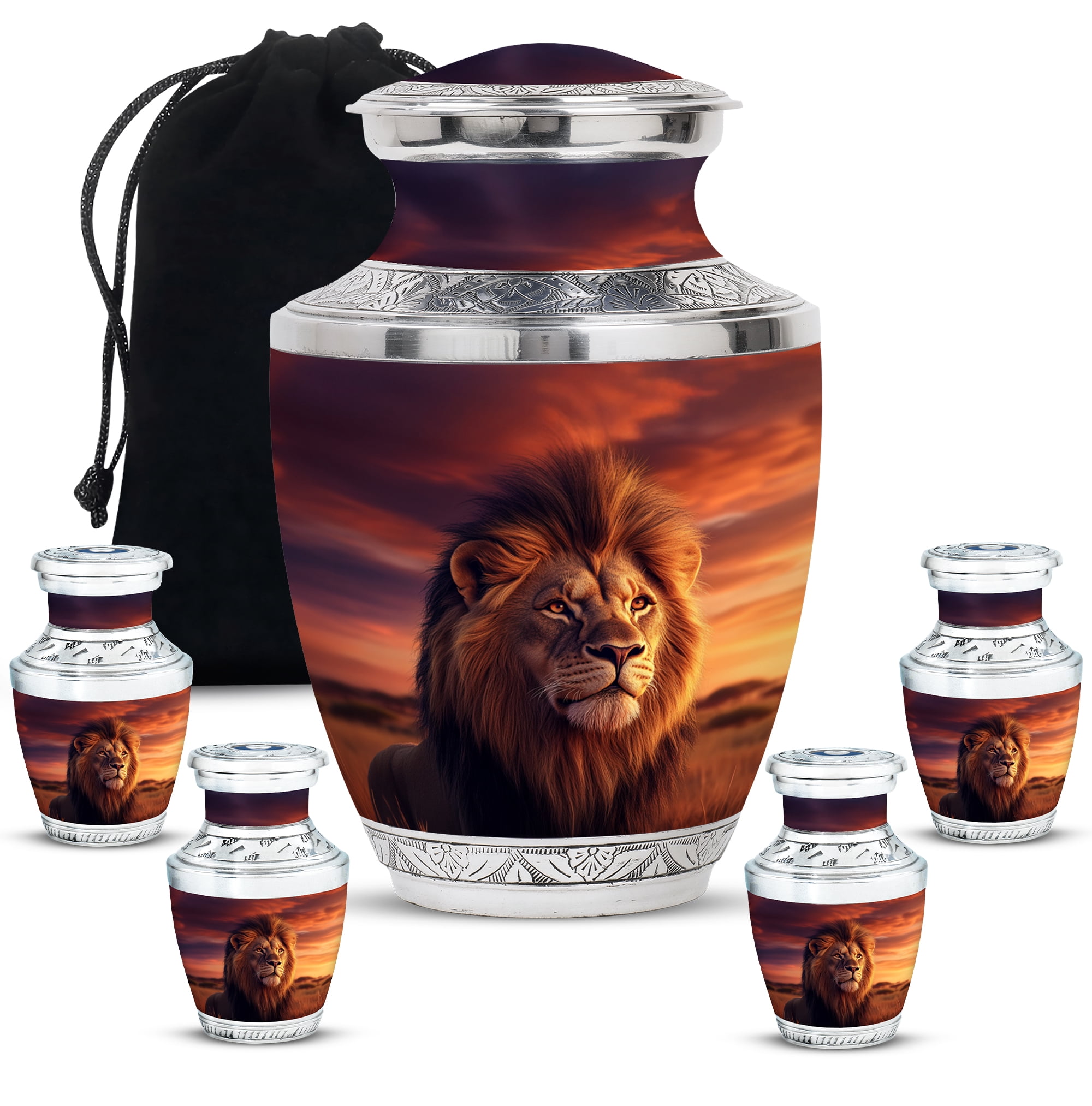 Lion Urn, Small Urns for Ashes, large urn for ashes adult male, Urn for ...