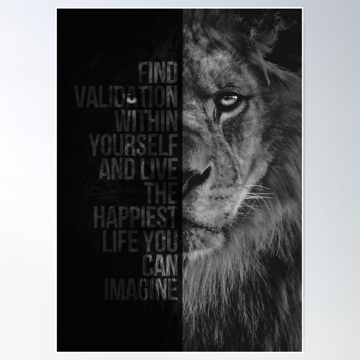 Lion - Validation Quote Poster Wall Art, Modern Wall Decor For Living ...