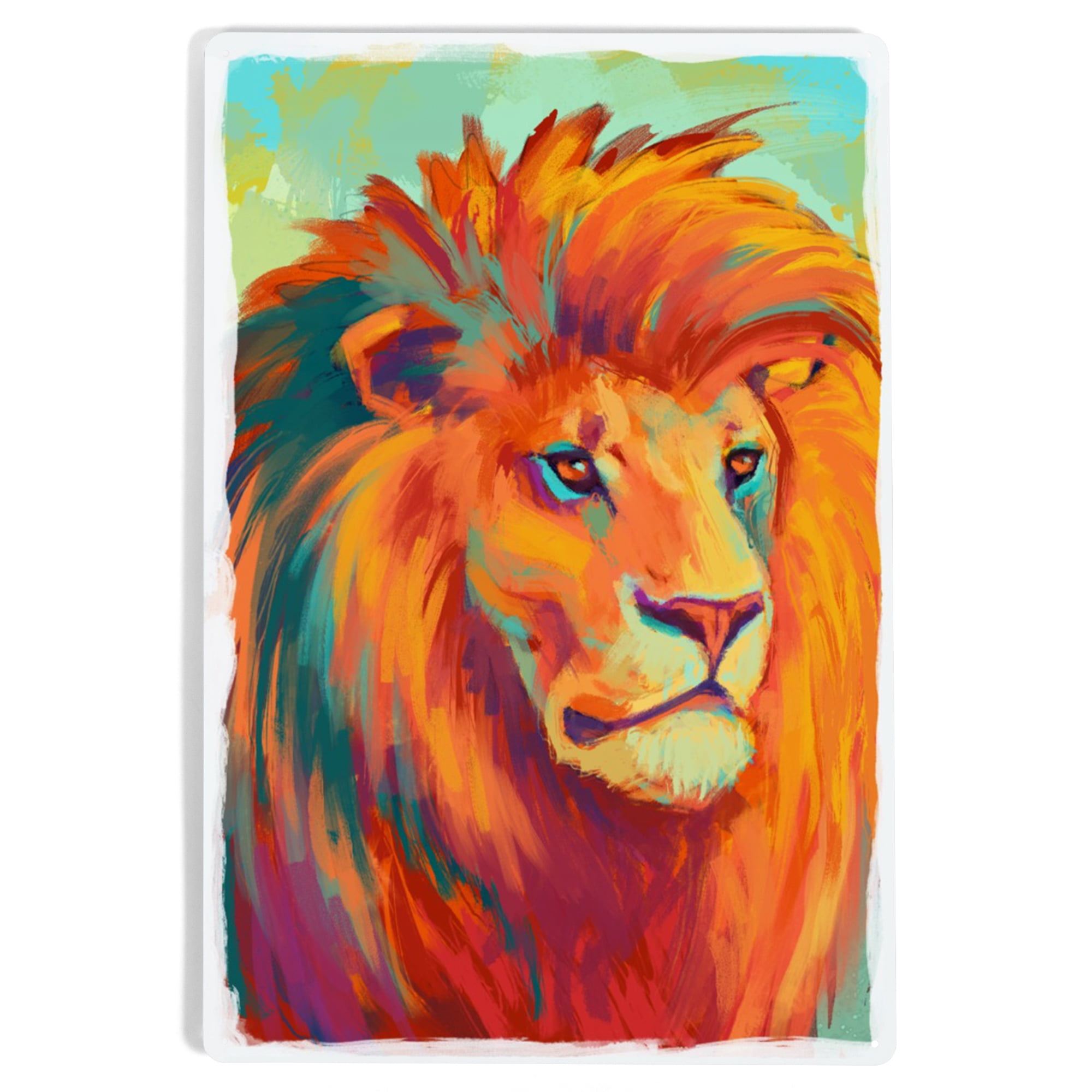 Lion Vivid 12x18 Aluminum Art Indoor Outdoor Metal Sign Decor