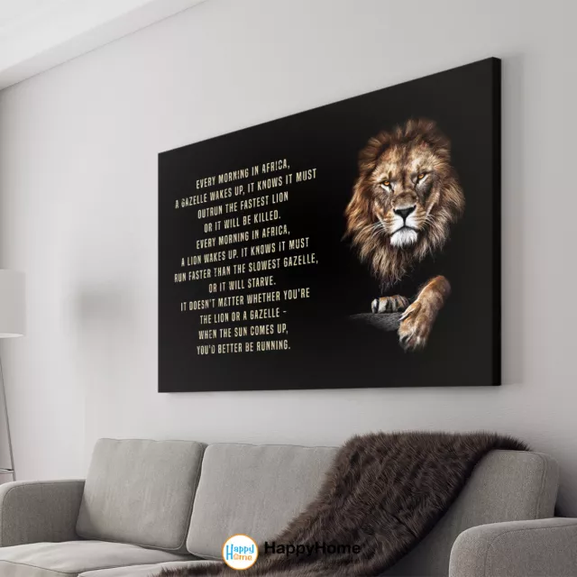 Lion Wall Art Gazelle And Lion African Proverb Motivational ...