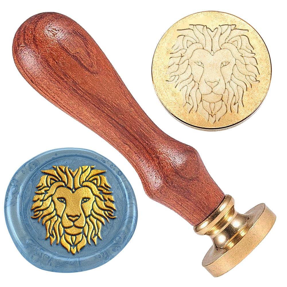 Lion Wax Seal Stamp Animals Embossed Stamp Sealing Removable 1" Brass ...