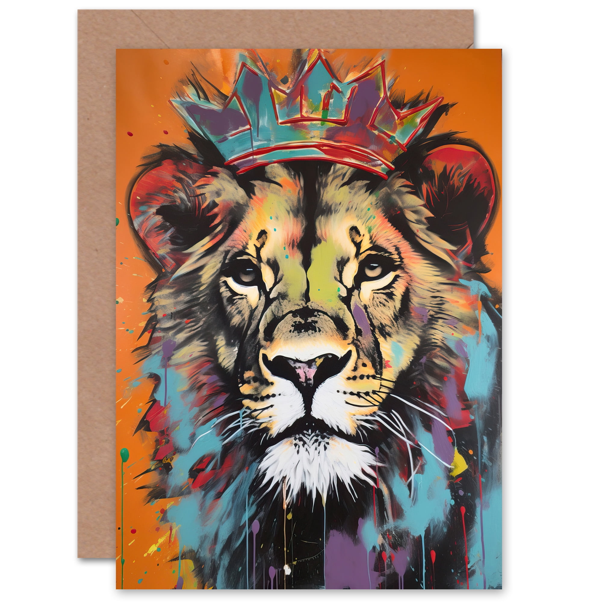Lion Wearing Crown Jungle King for Husband Him Dad Son Brother Birthday ...