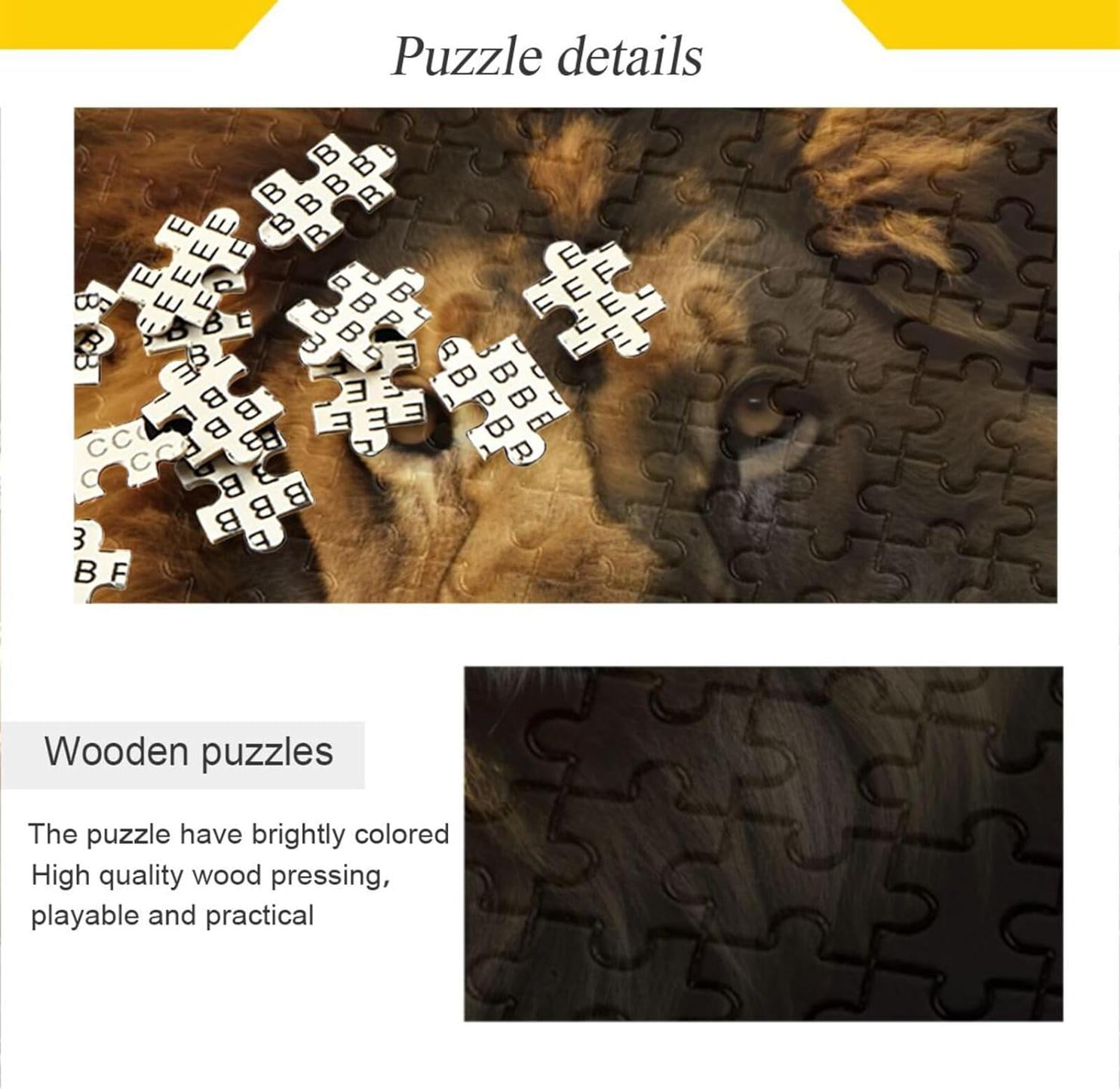 Lion Wooden Jigsaw Puzzles, Intellectual Entertainment Educational ...