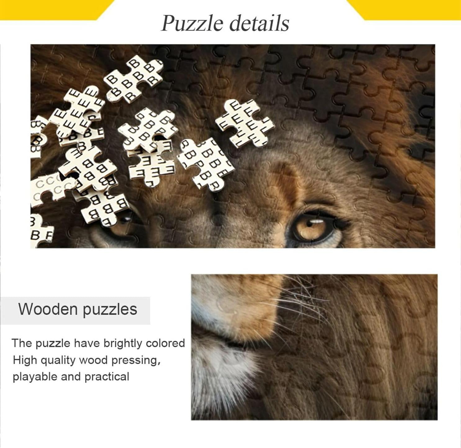 Lion Wooden Jigsaw Puzzles, Intellectual Entertainment Educational ...