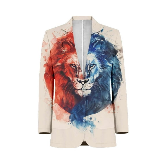 Lion Yin Yang Art Print Customized Men's Suits full man Shawl Collar ...