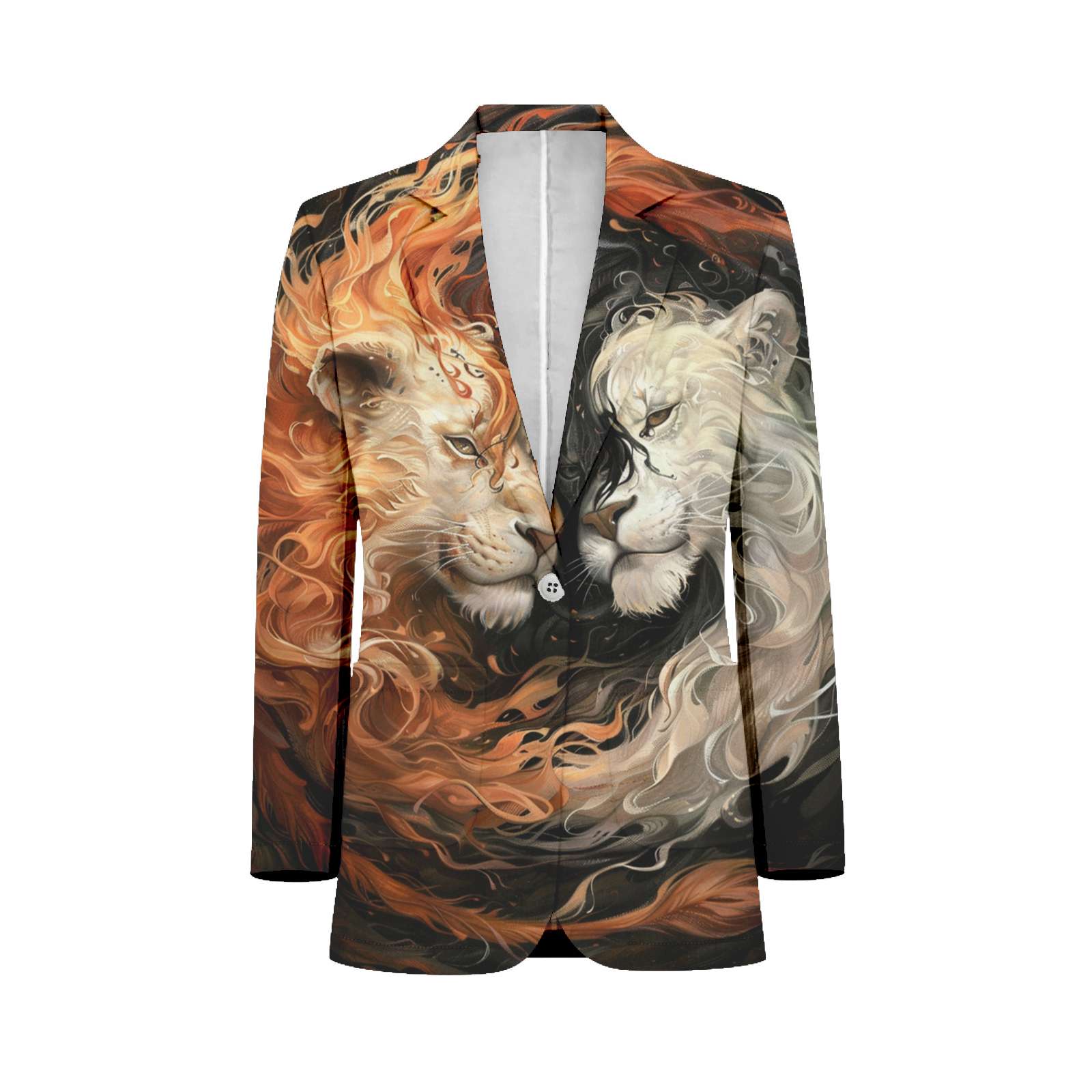 Lion Yin Yang Art Print Men's Suit Blazer Casual Party Wear Slim Fit ...