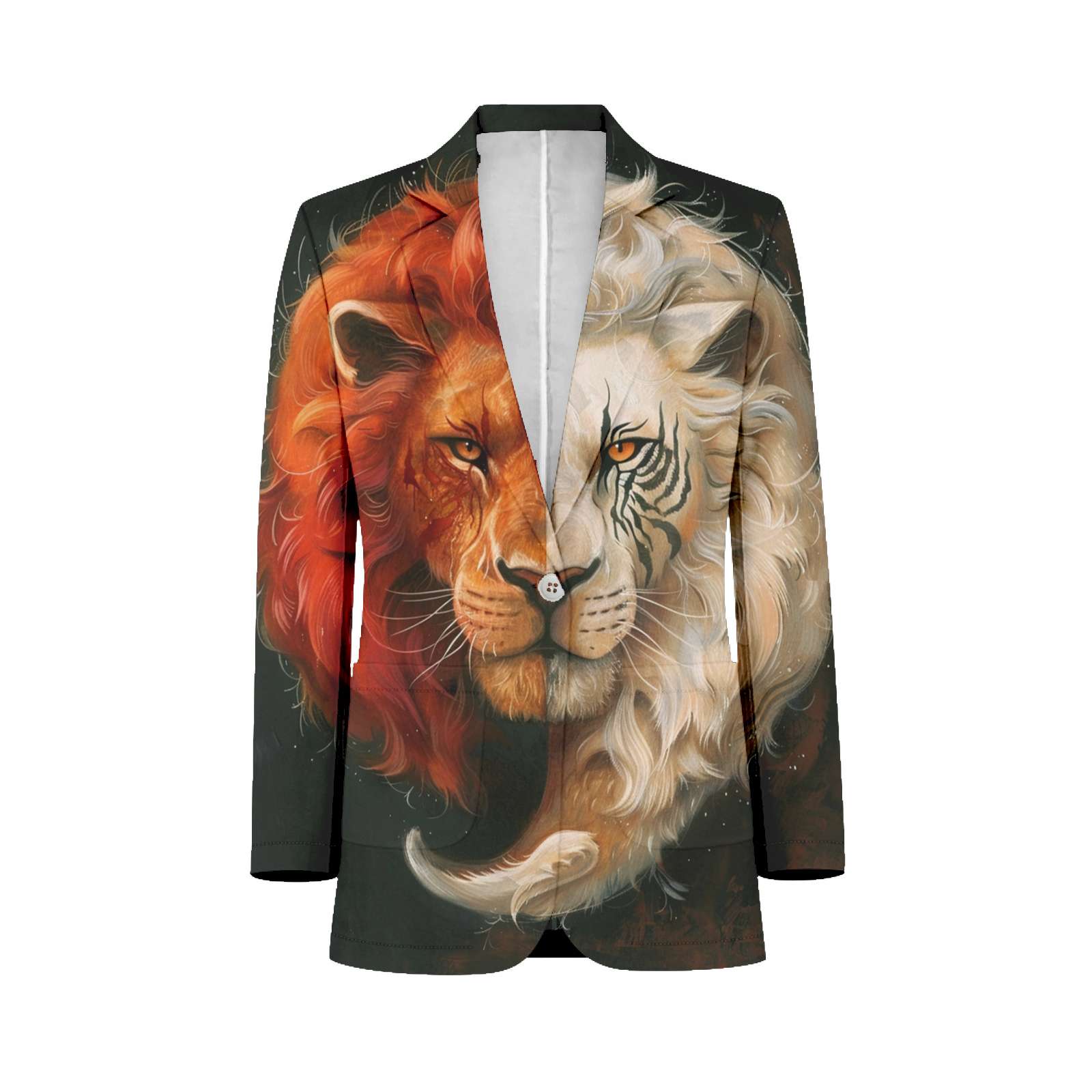Lion Yin Yang Art Print Men's Suit Blazer Casual Party Wear Slim Fit ...