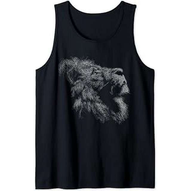 Lion head scribble black art for lover lions King of Animals Tank Top ...