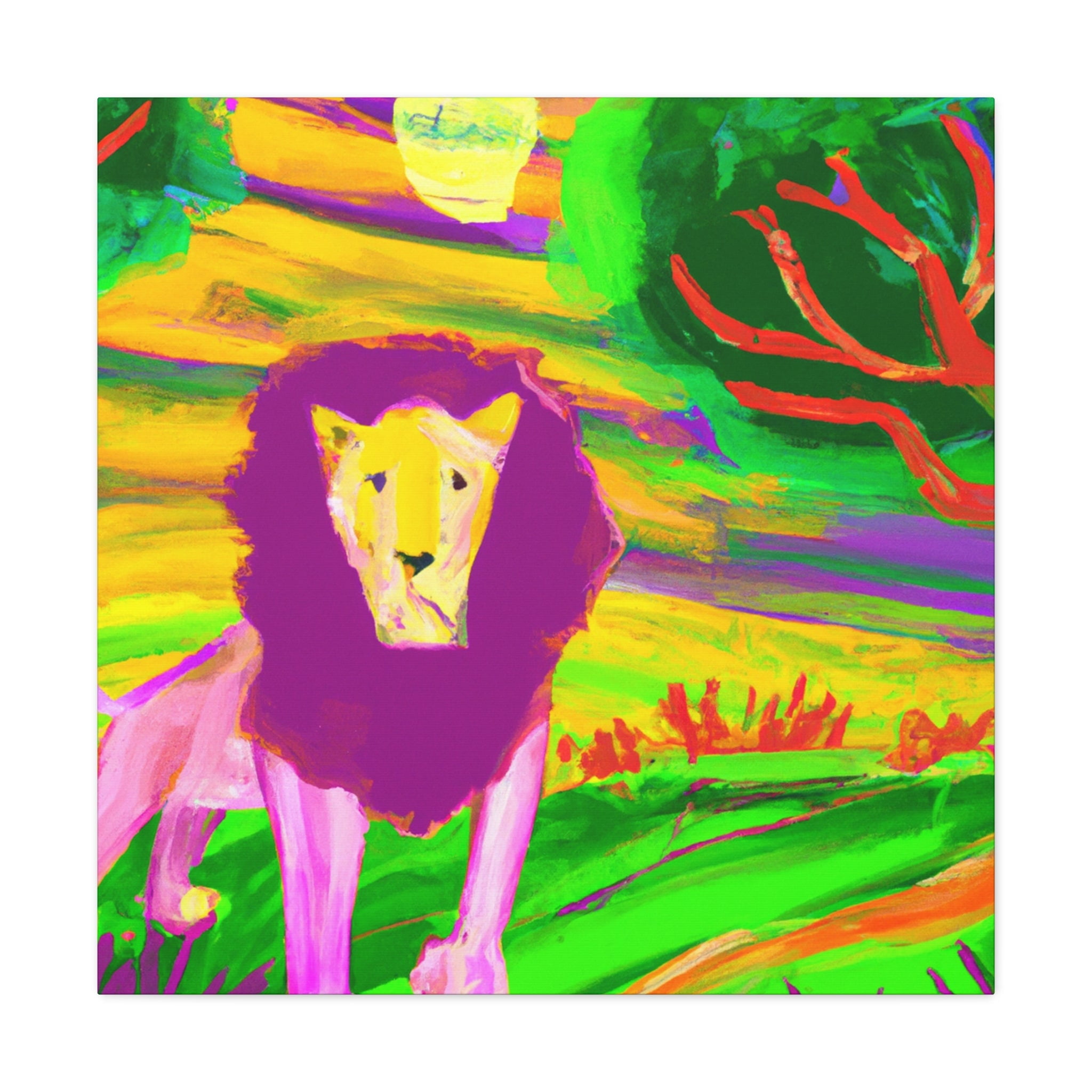 Lion in Monet's Garden - Canvas - Walmart.com