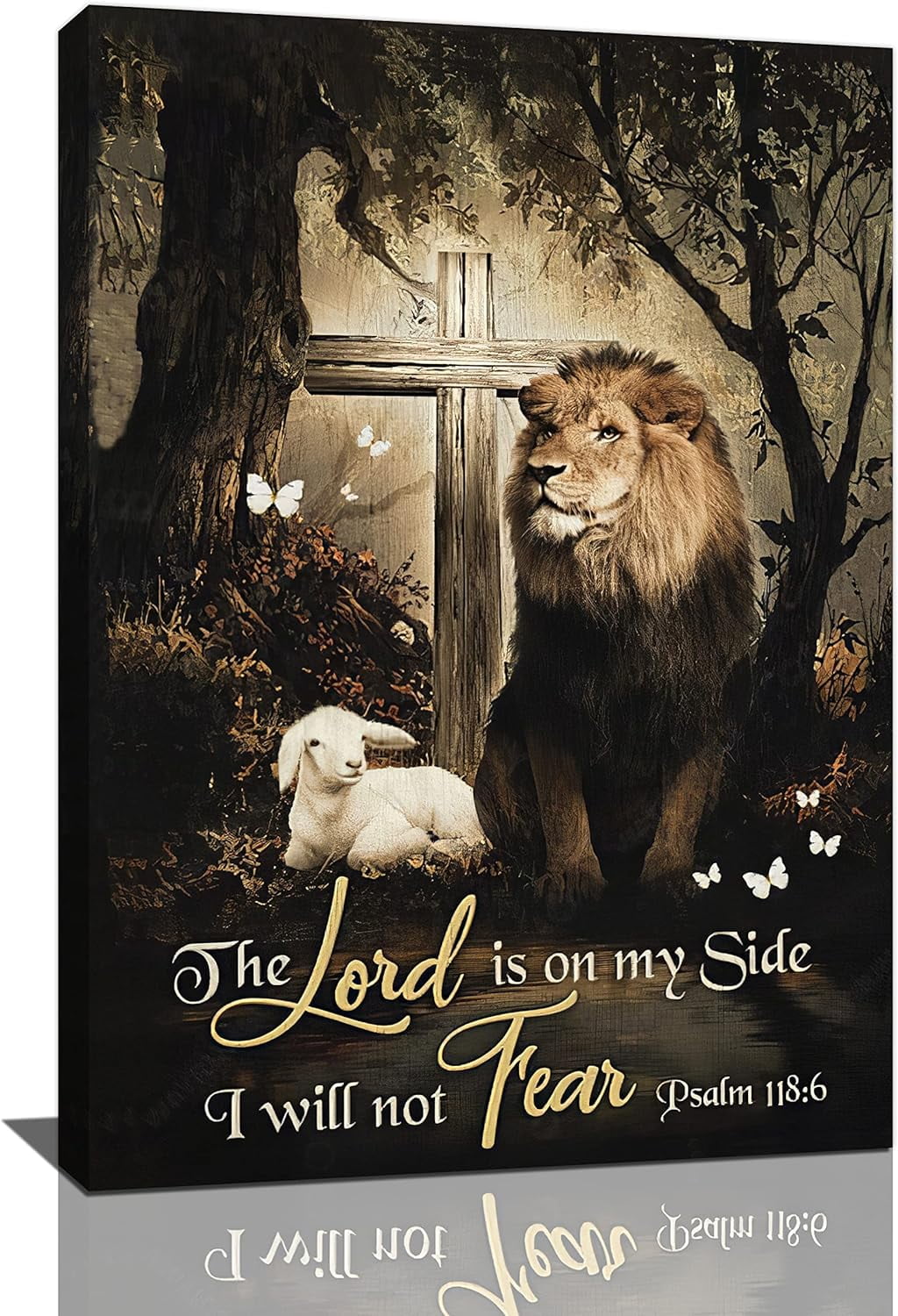 Lion lamb Wall Art Cross Lion of Judah Pictures Wall Decor Christian ...