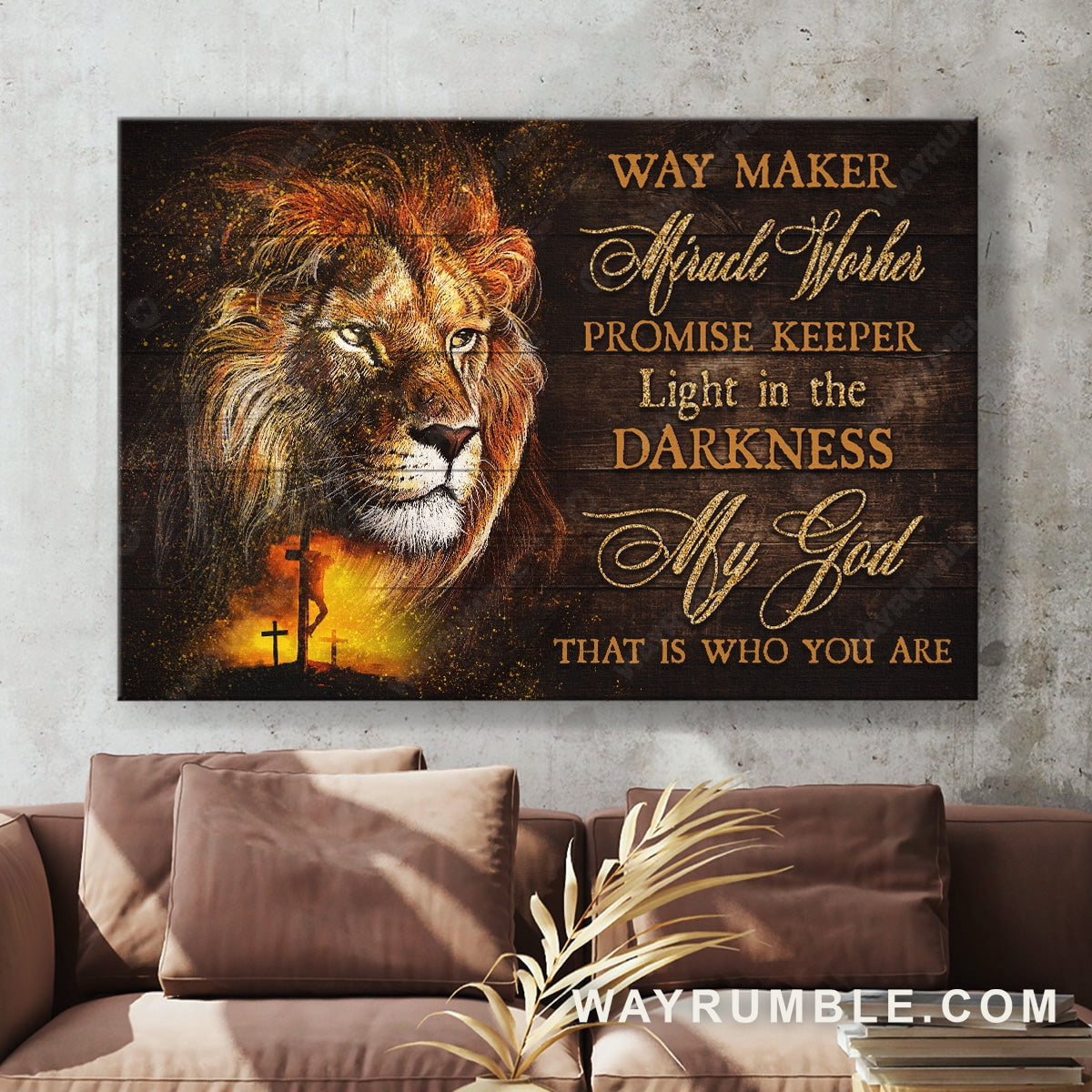 Lion of Judah, Fire sparks, Way maker miracle worker - Jesus Landscape ...