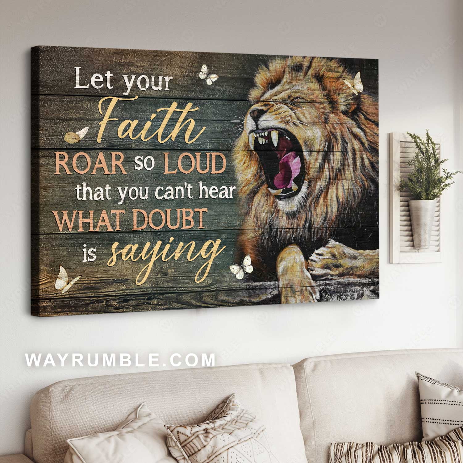 Lion of Judah, Wooden background, Let your faith roar so loud - Jesus ...