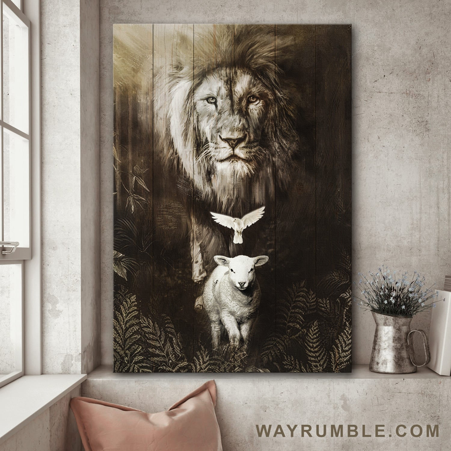 Lion of Judah, lamb of God, Dove - Jesus Portrait poster Prints, Wall ...