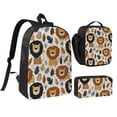 Lion pattern design Backpack Set,3PCS Backpack Set with Insulated Lunch ...