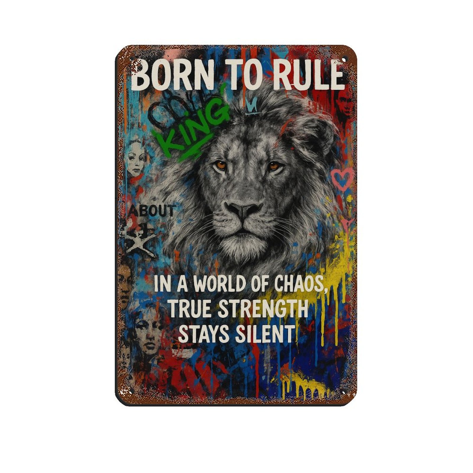 The Lion's Royal Temperament Is Born to Be King Tin Sign Vintage Metal ...