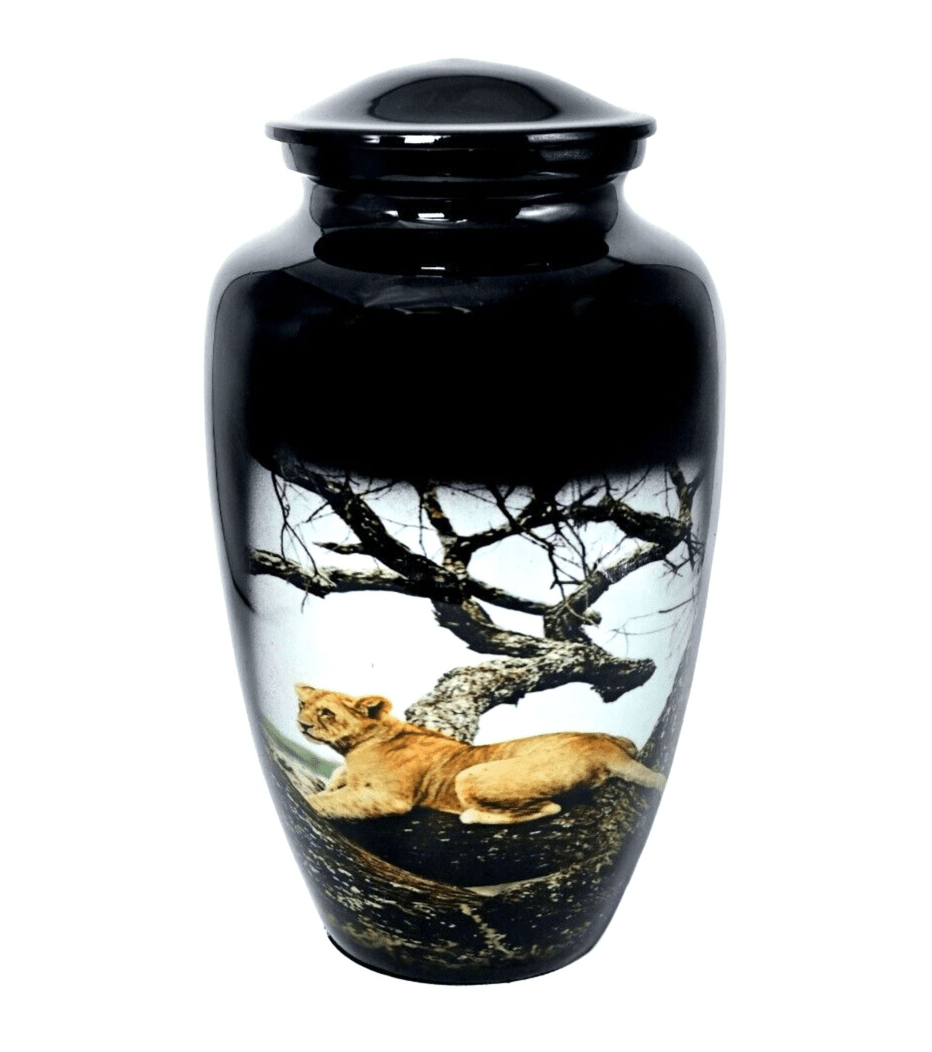 Lion under tree Ashes Keepsake urn | Cinerary Urns Burial Urns | Pet ...
