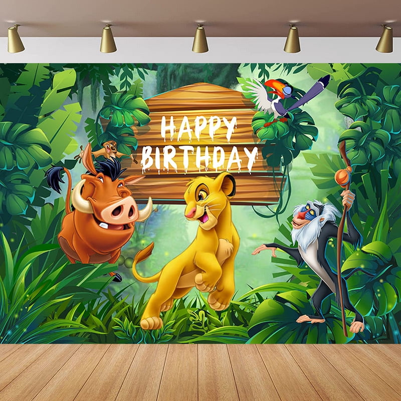 Lion wild theme backdrop,Lion and his friends Birthday party supplies ...
