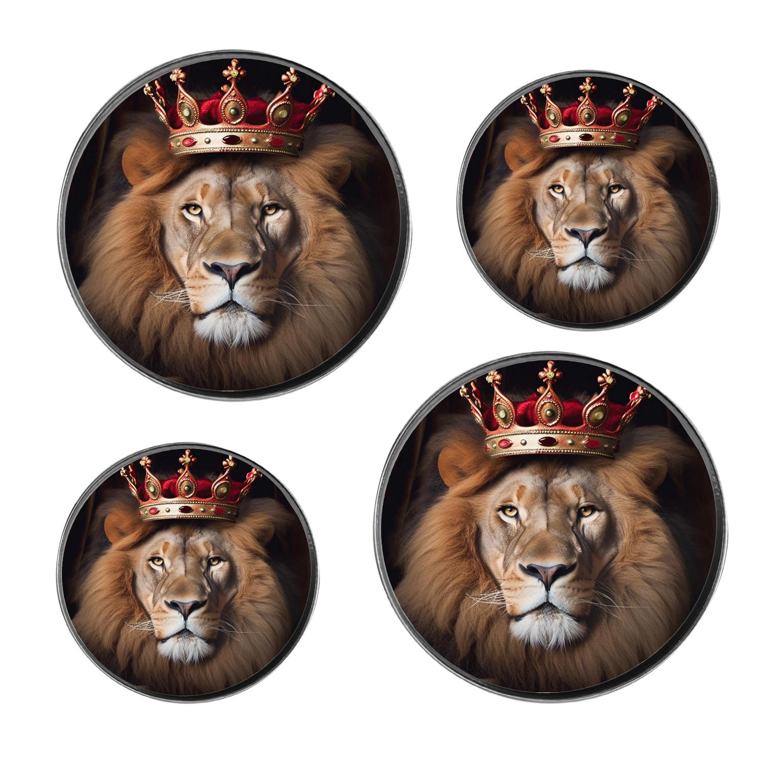 Lion with Crown Black Design Stove Burner Covers Set,Gas Stove Burner ...
