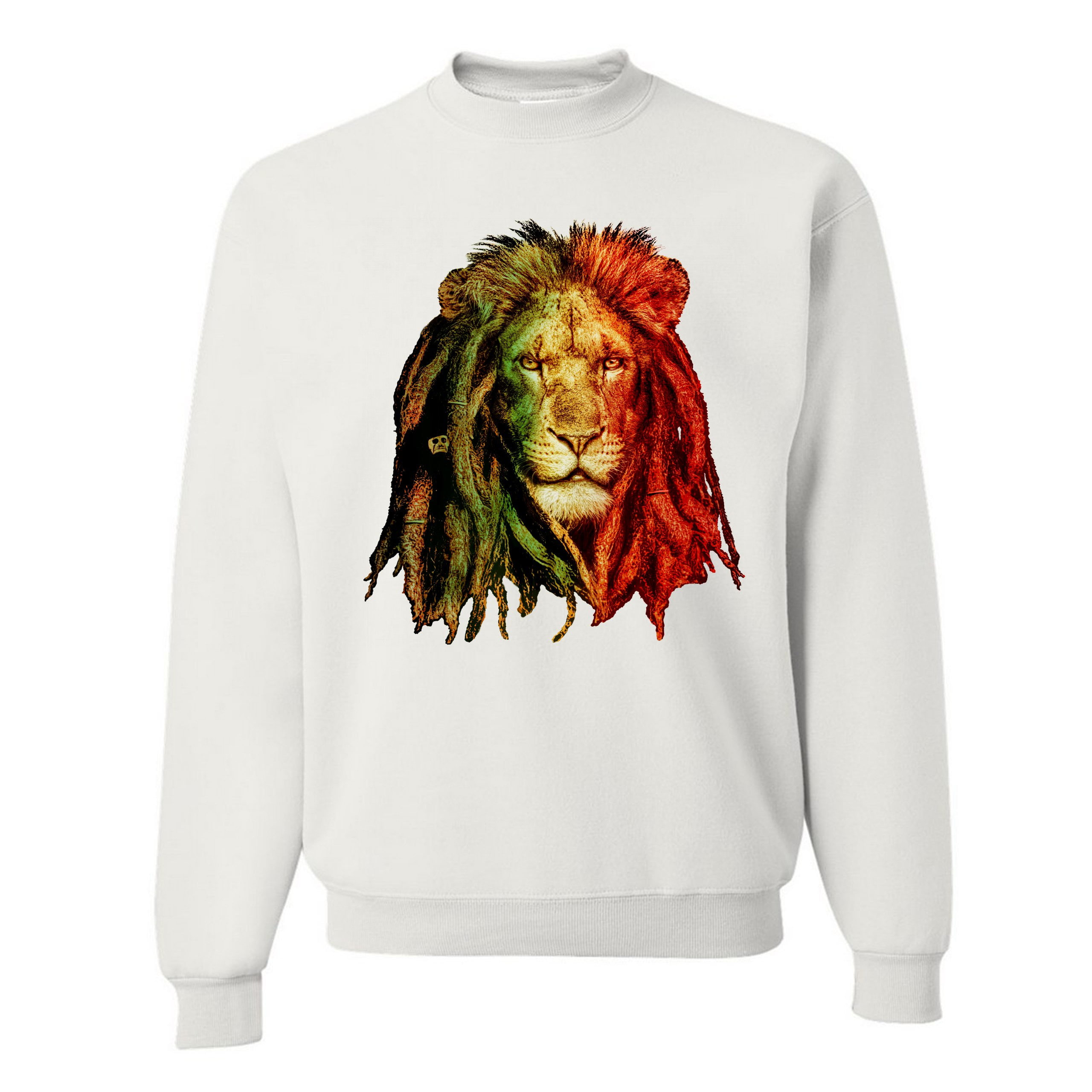 Lion with Dreadlocks Sweatshirt Rastafari Jah Jamaica Marijuana 420 ...