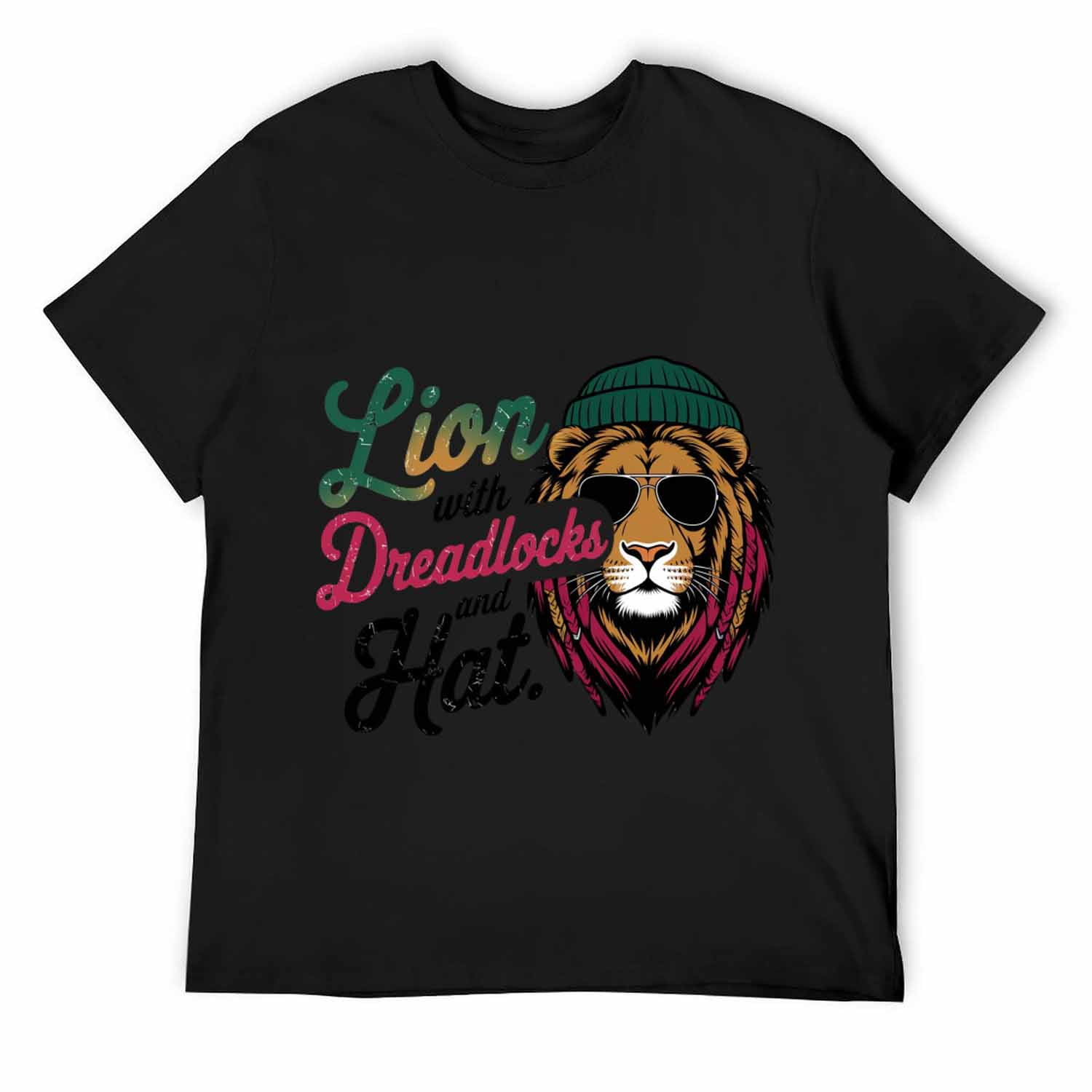Lion with dreadlocks and hat. In My Head Pool Billiard T-Shirt ...