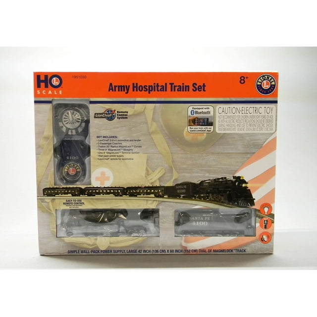 Lionel HO Scale LIONCHIEF US Army Hospital Passenger STEAM Train Set ...