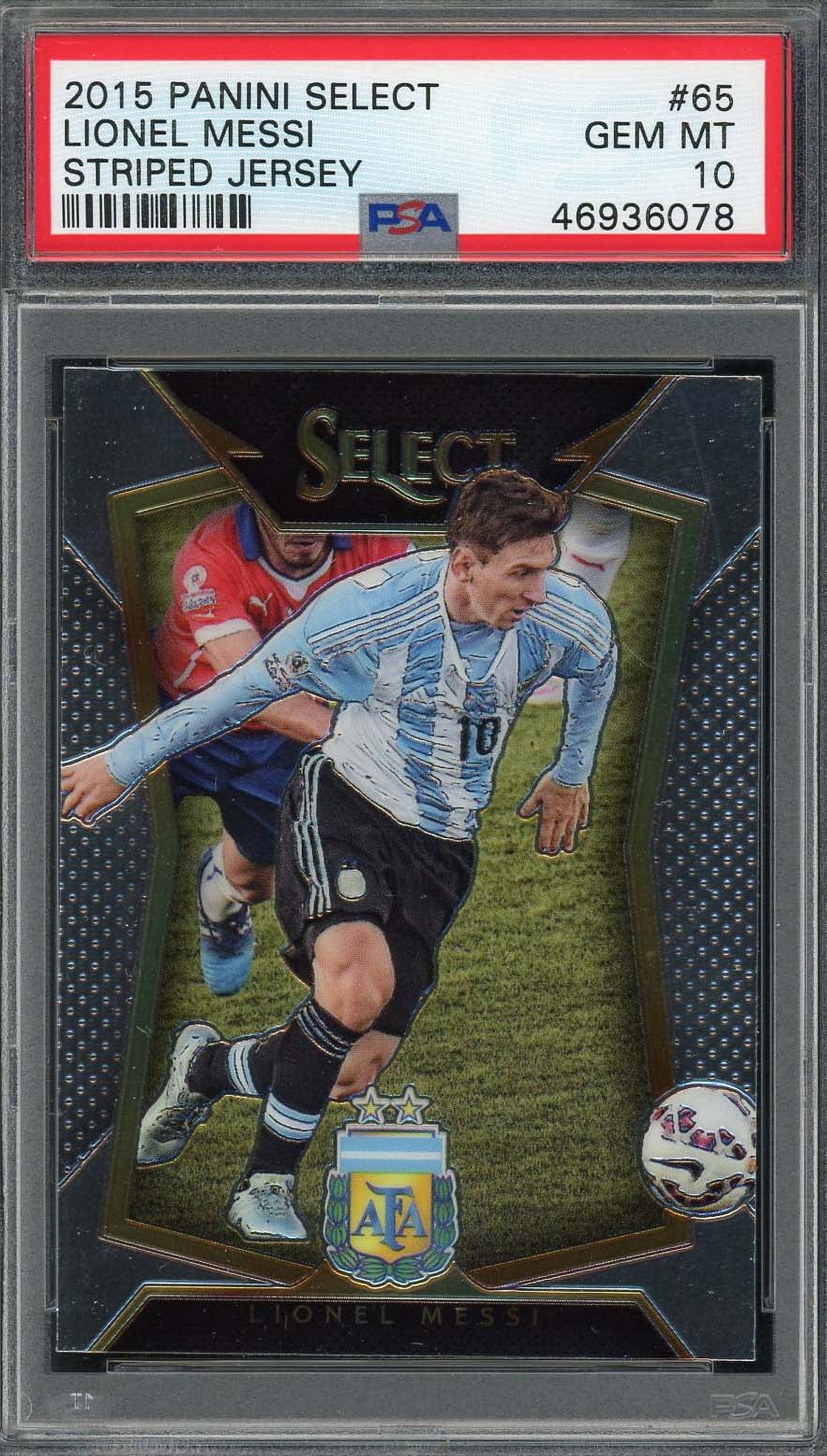 Lionel Messi 2015 Panini Select Striped Jersey Soccer Graded Card #65 ...